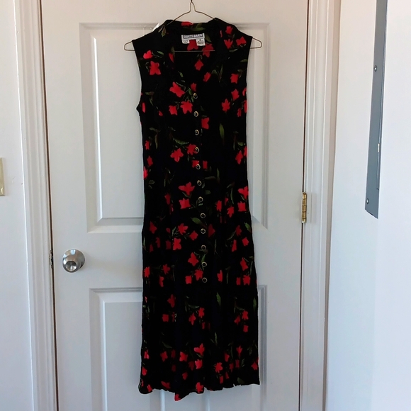 Dress Barn | Dresses | Vintage 9s Dress Barn Crepe Floral Midi Dress 8 ...